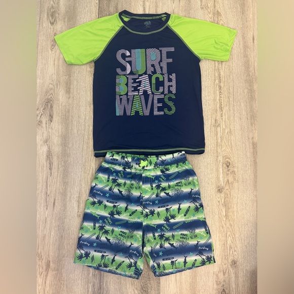 Quad Seven | Swim | Quad Seven Green And Blue Swim Set | Poshmark
